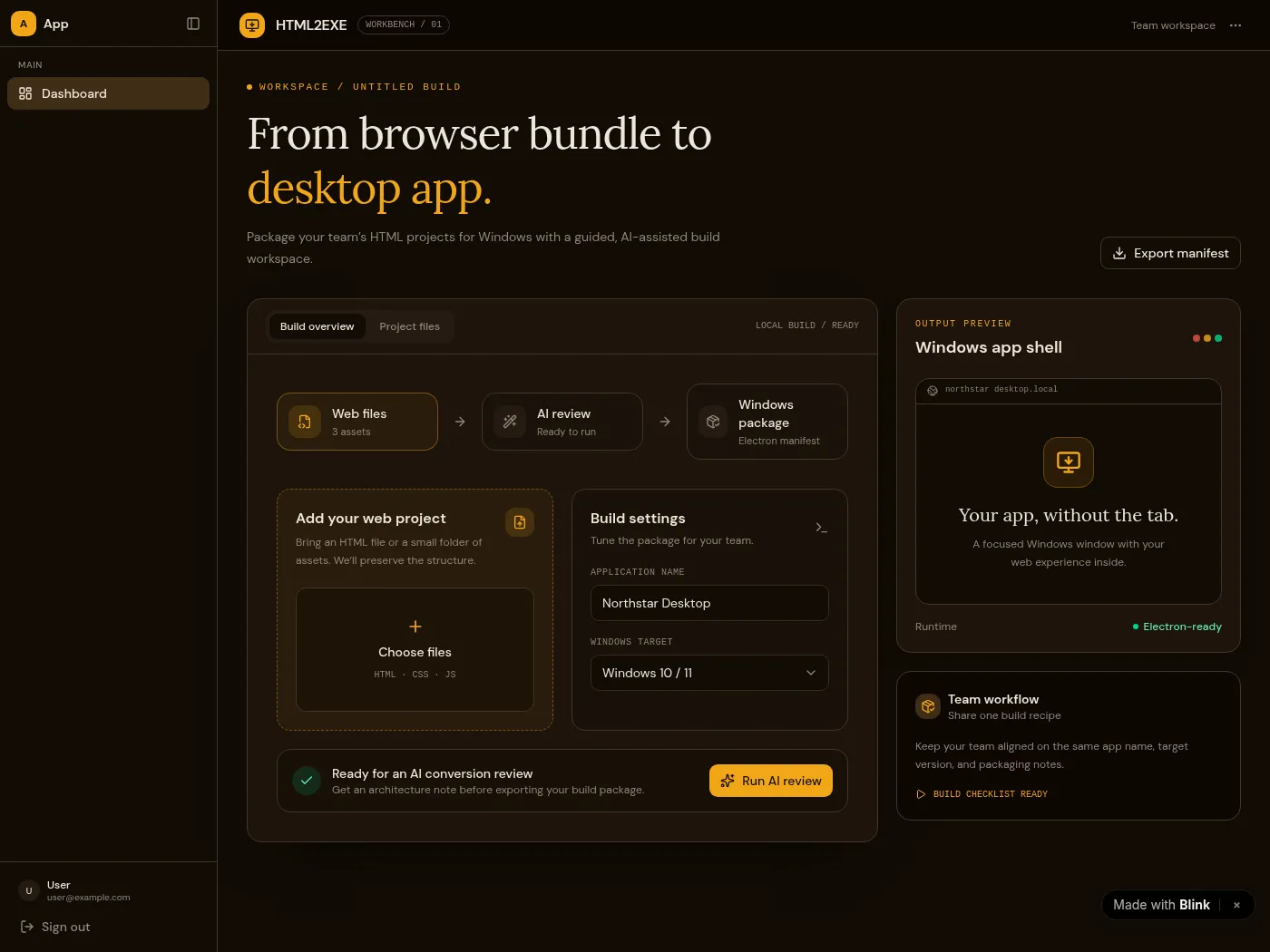HTML2EXE AI Builder