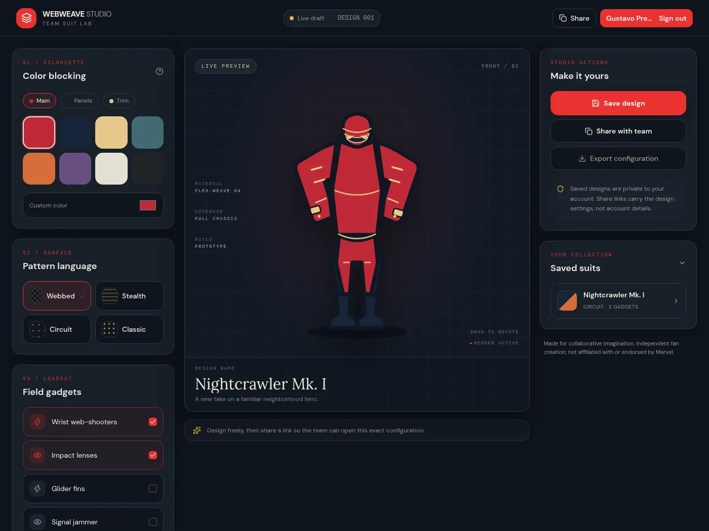 Spidey Suit Designer