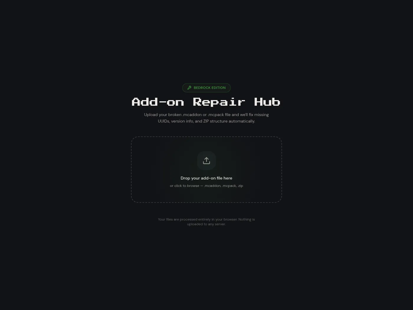 Bedrock Add-on Repair Hub