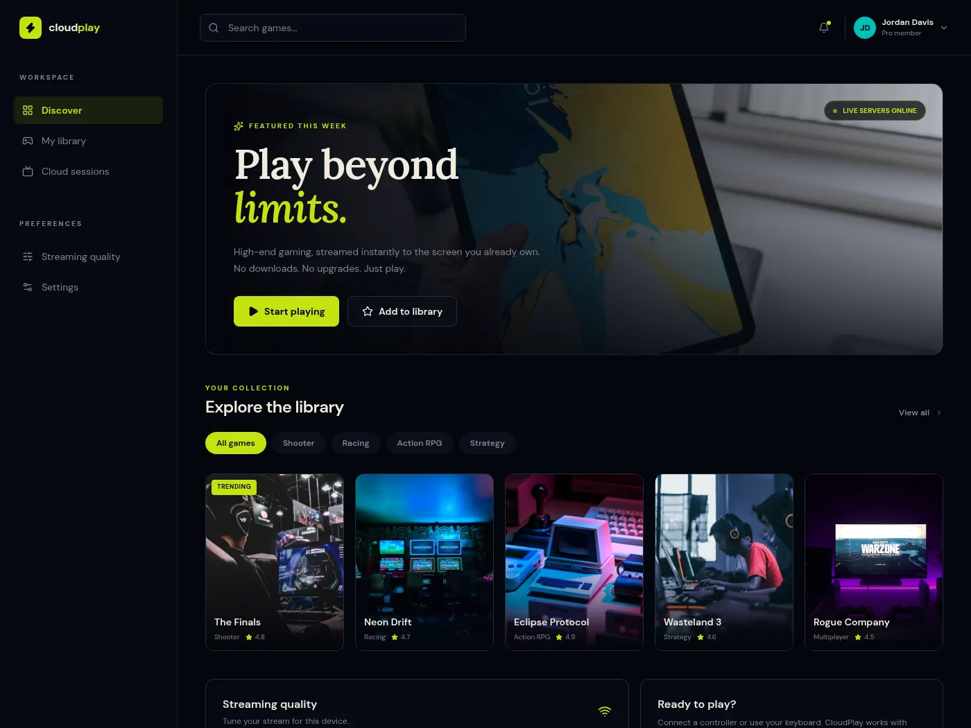 CloudPlay Gaming Platform
