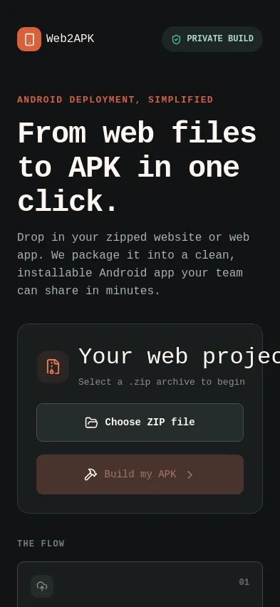 Web2APK One Click