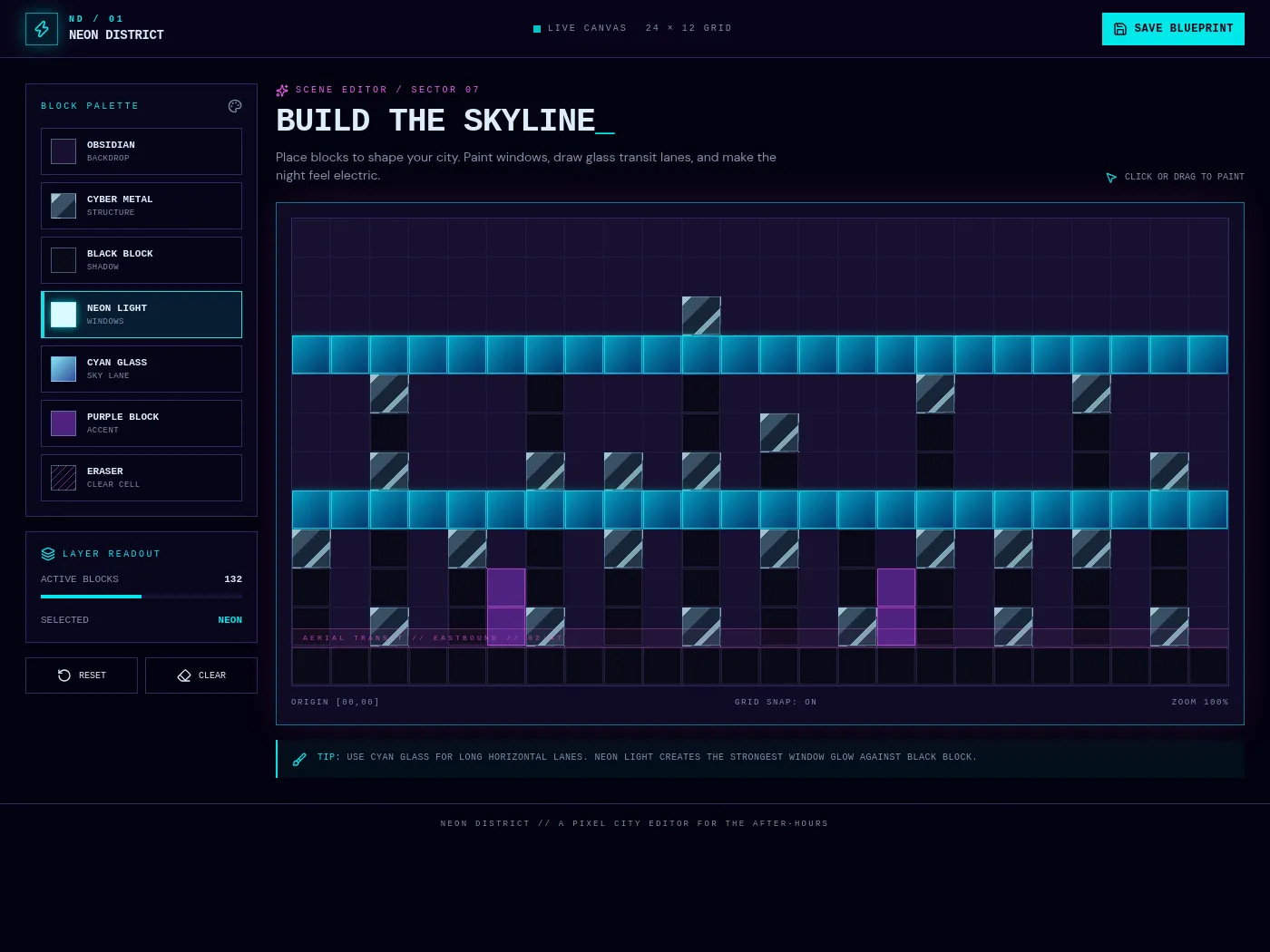Cyberpunk Skyline Builder
