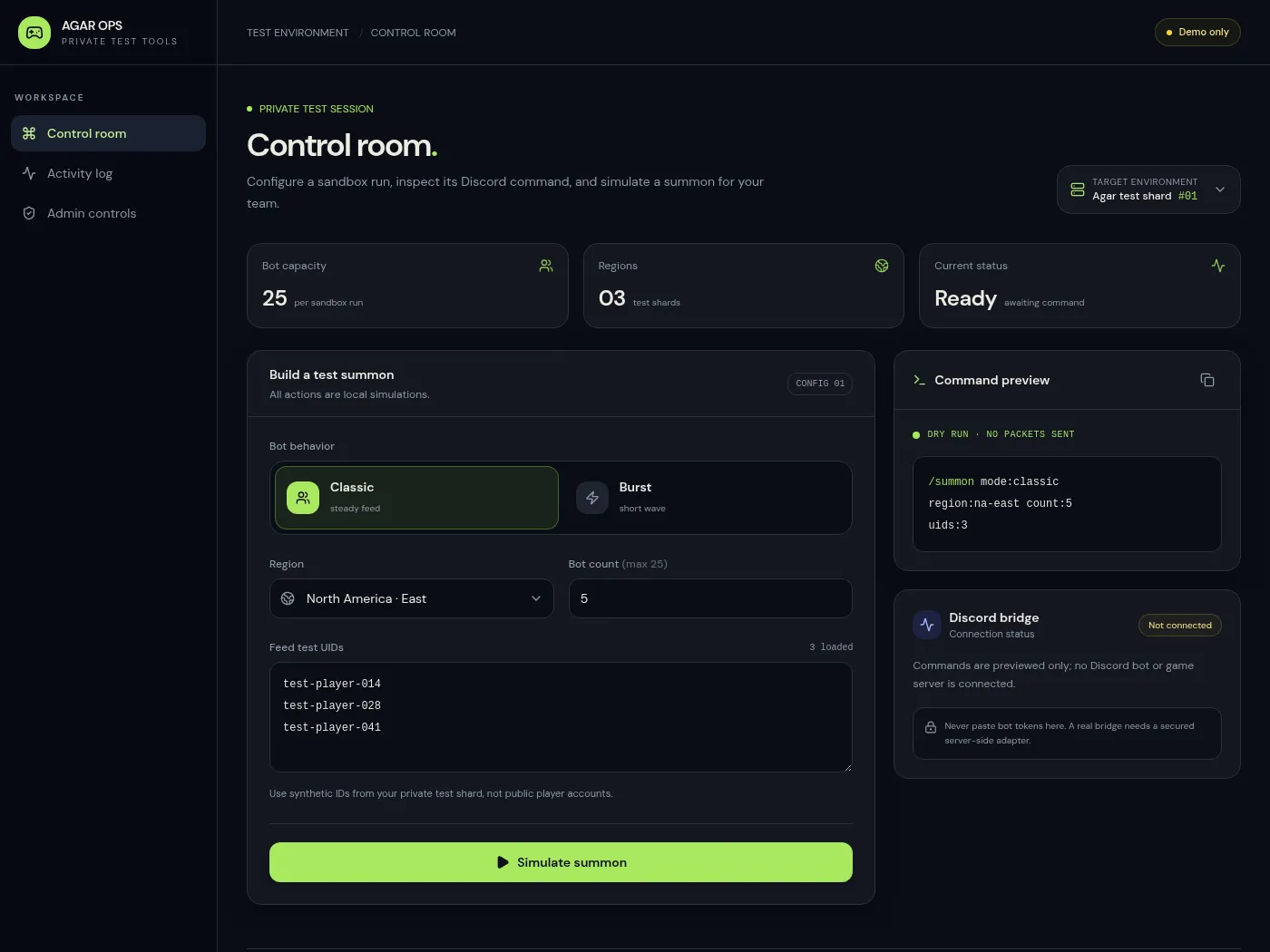 Agario Discord Bot Bridge