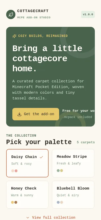 Cottagecore Carpets Add-On