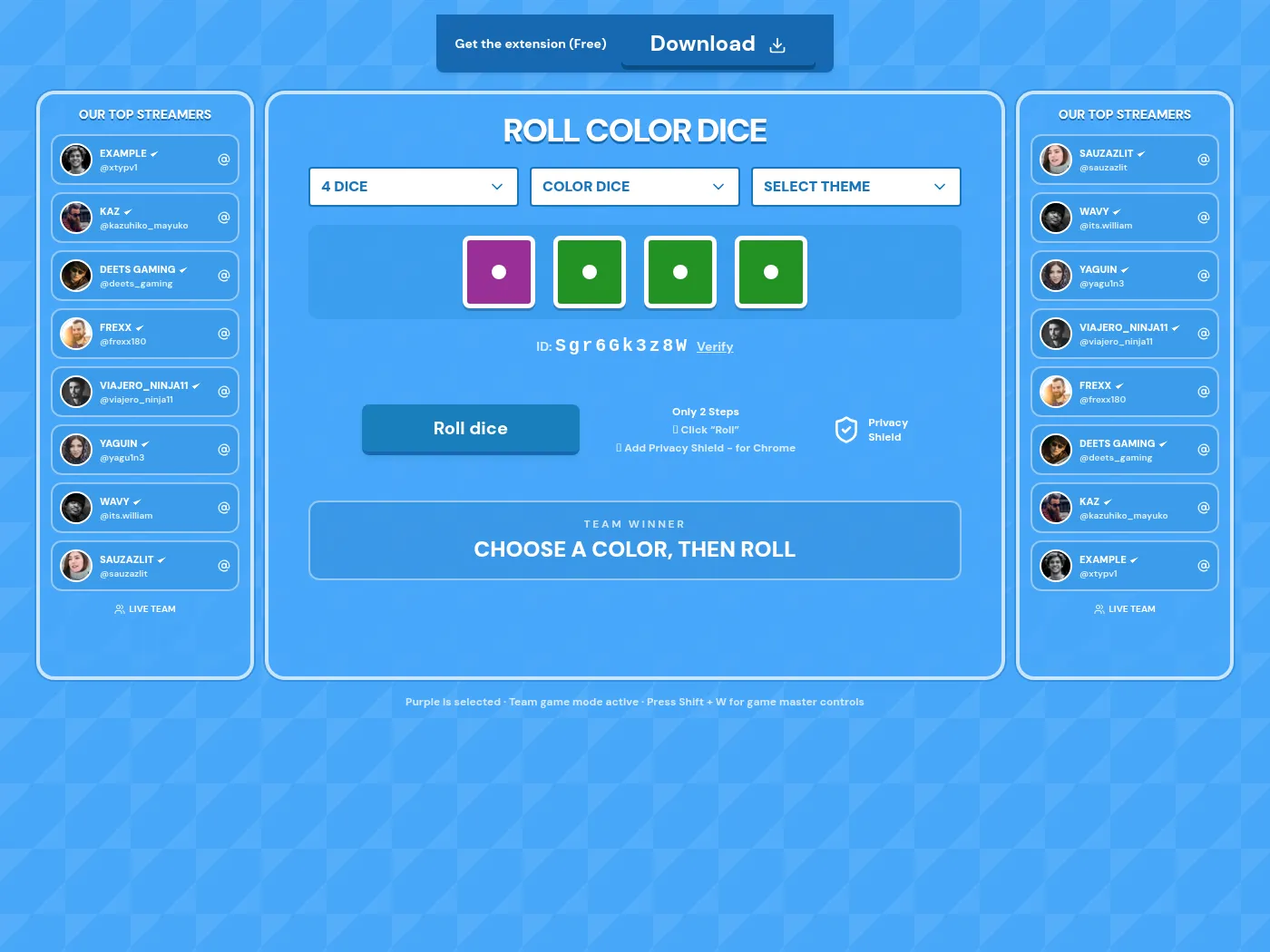 Rigged Color Dice