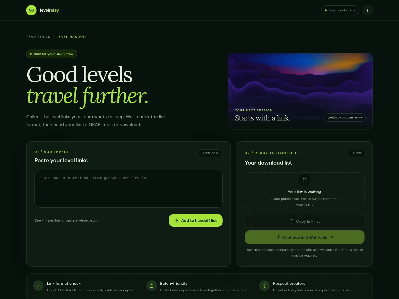 GrabVR Level Downloader