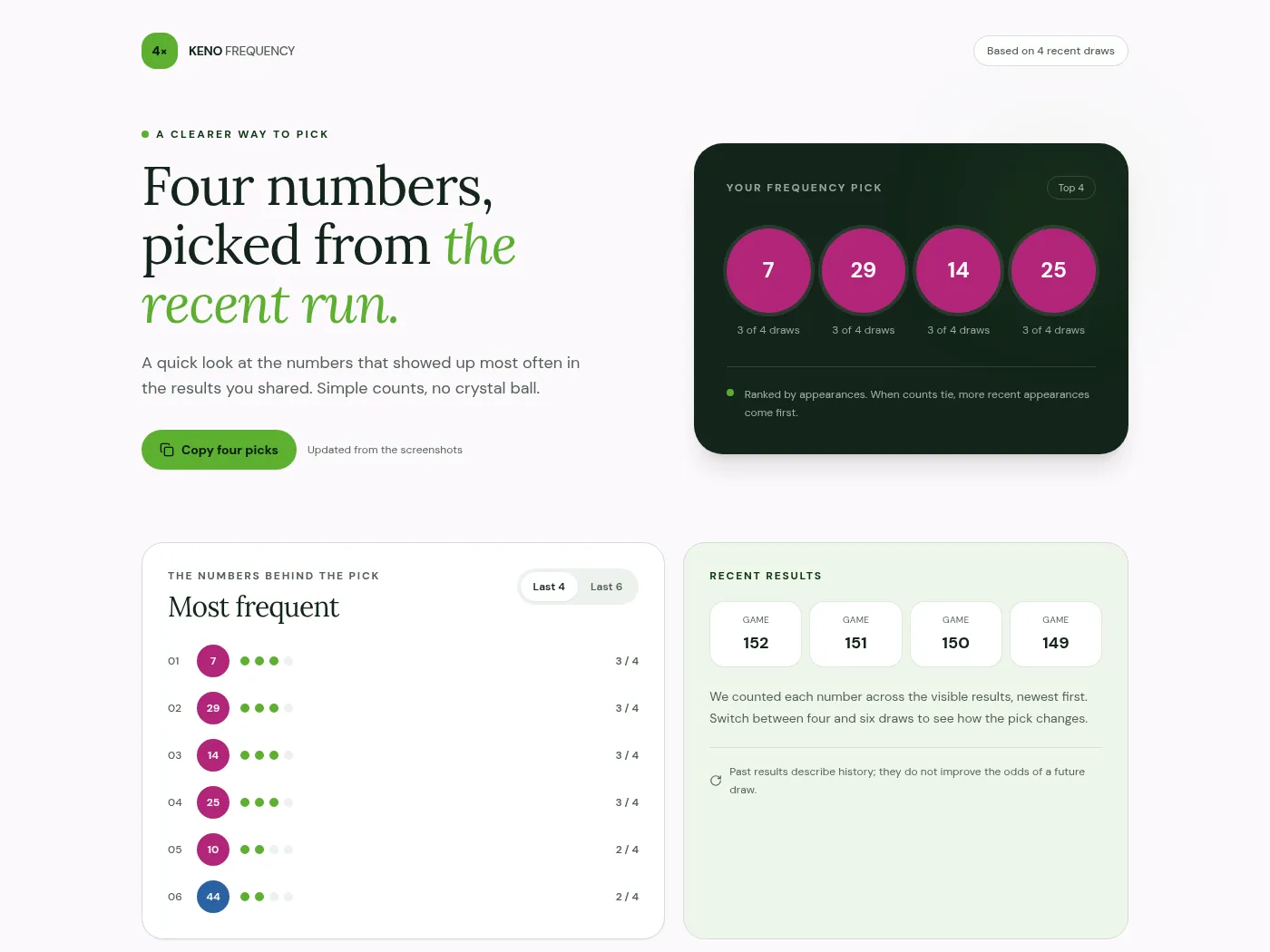 Keno Number Picker