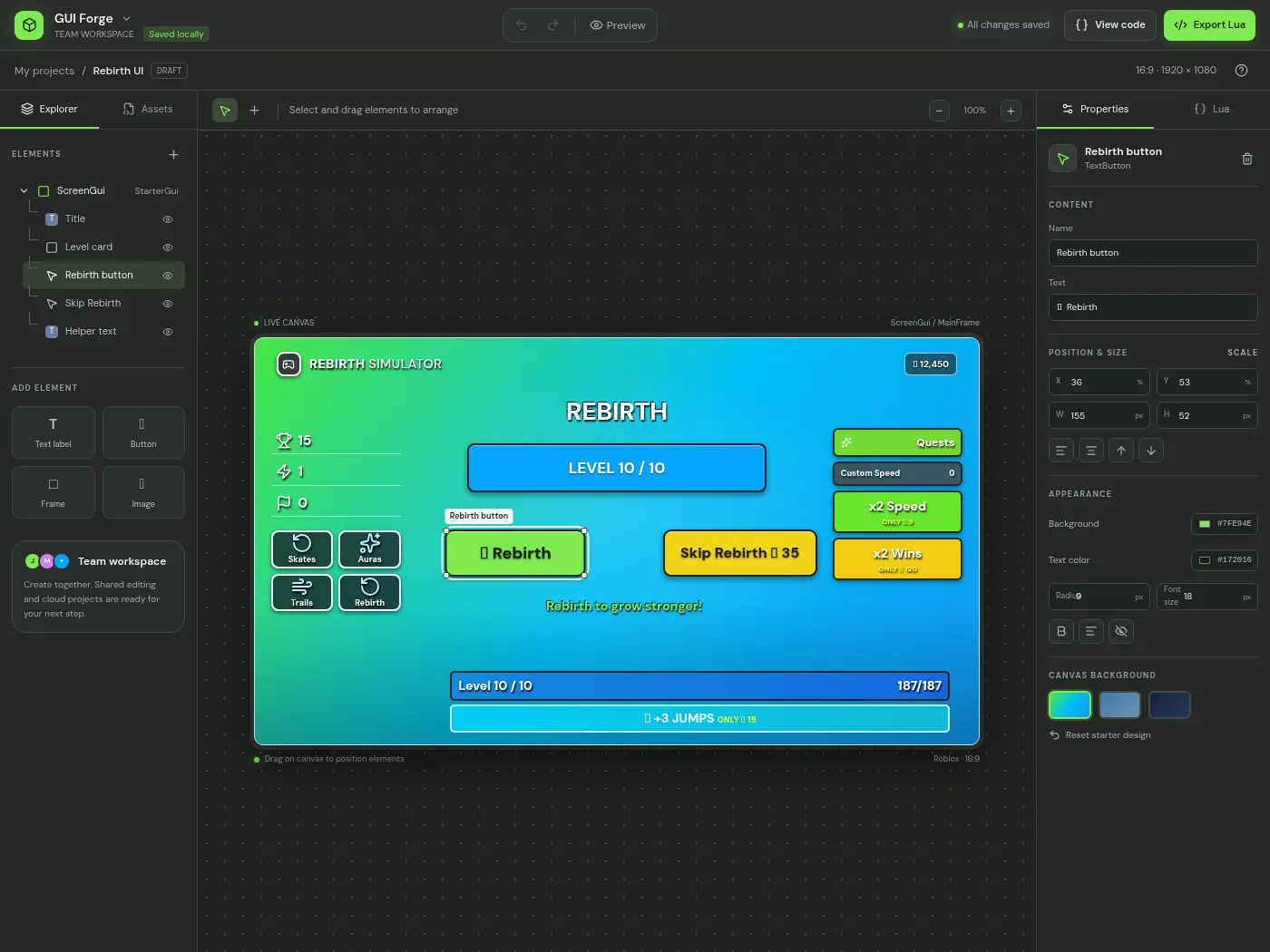 Roblox GUI Designer