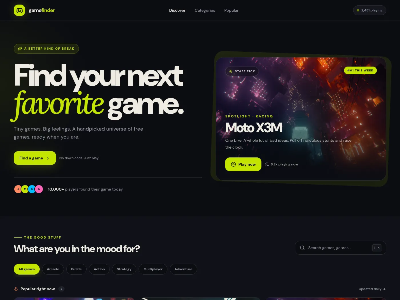 GameFinder Portal