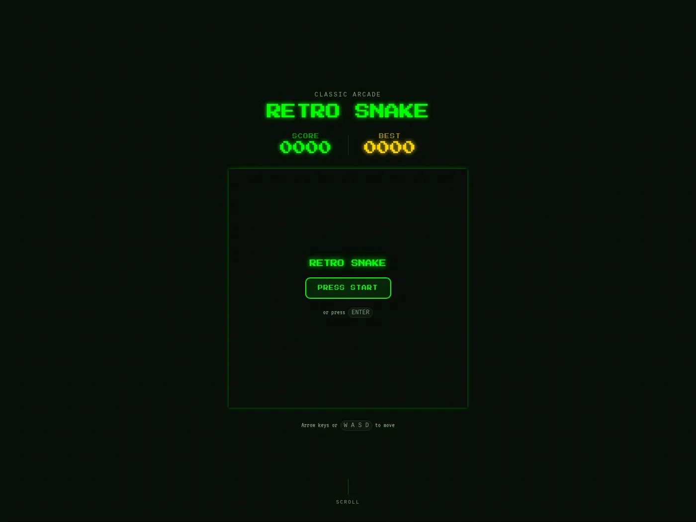 Retro Snake Game Site