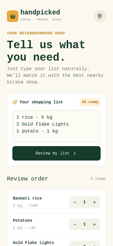 Handpicked Grocery App