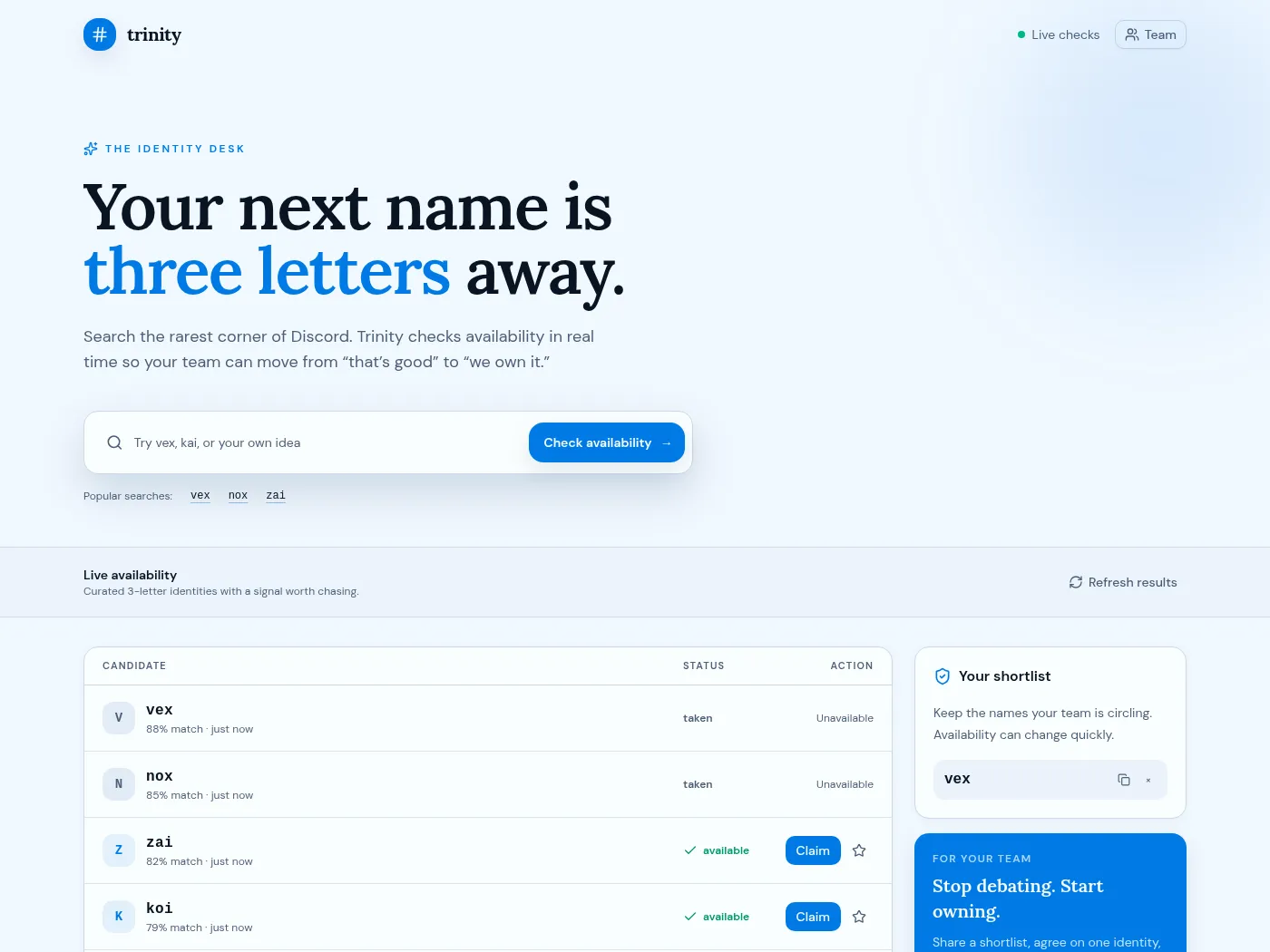 Discord Name Finder