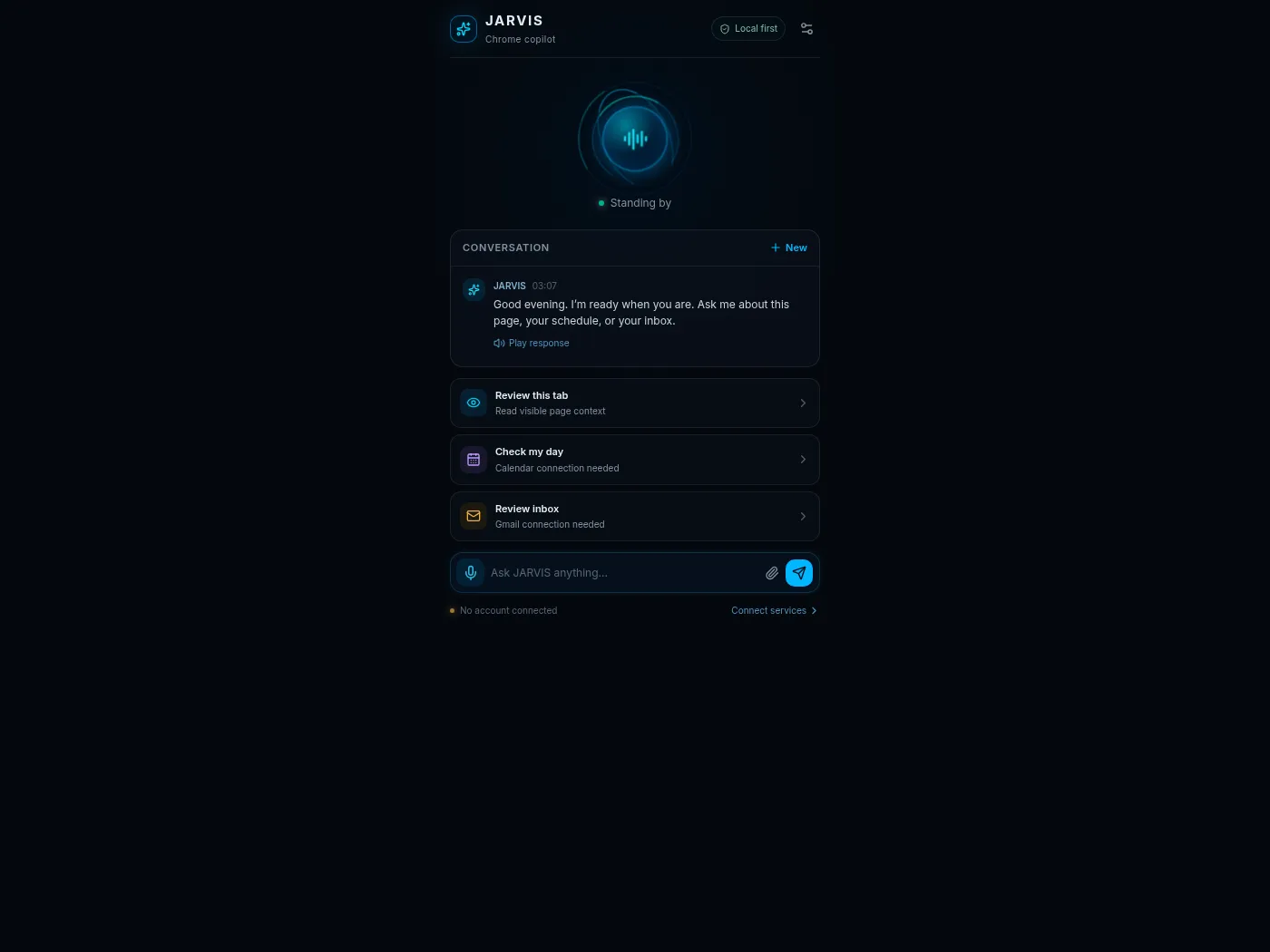 JARVIS Chrome Copilot