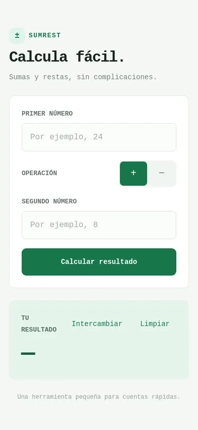 SumRest Simple App