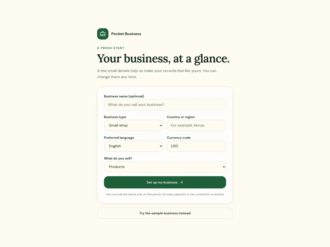 Pocket Business App