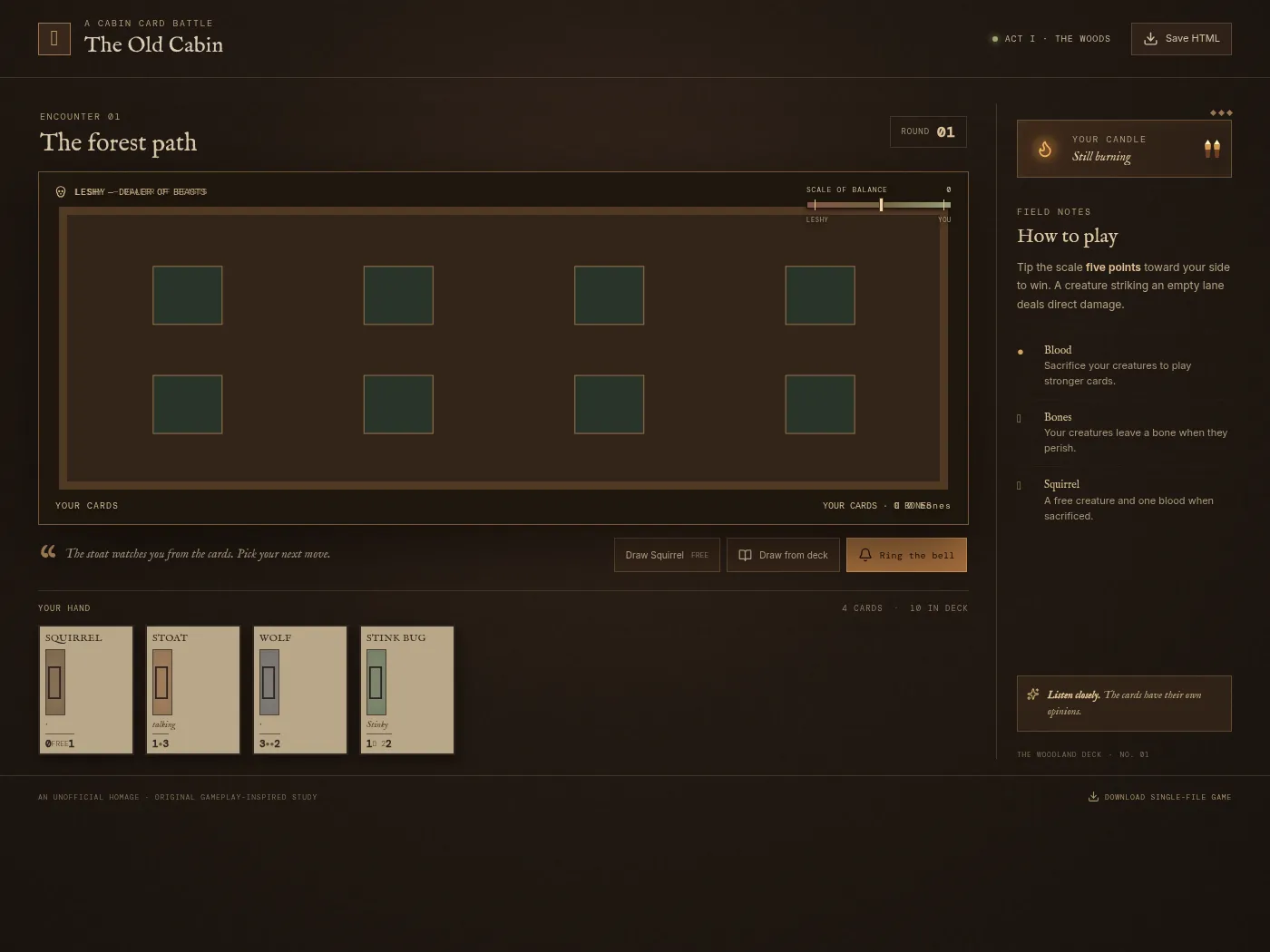 Inscryption Act 1 Rebuild