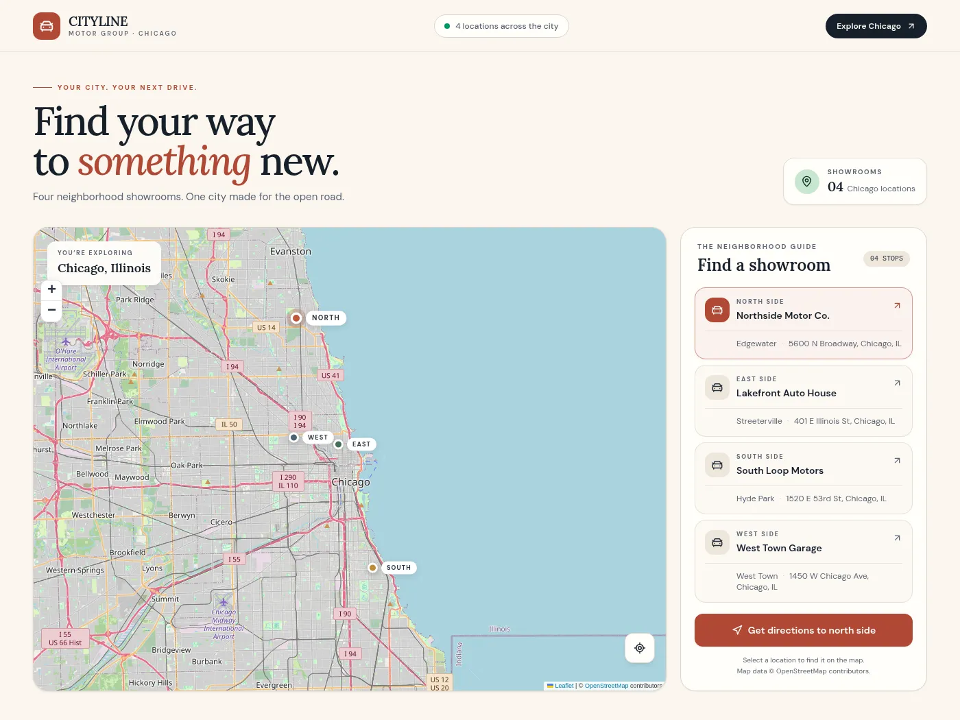 City Car Dealer Map