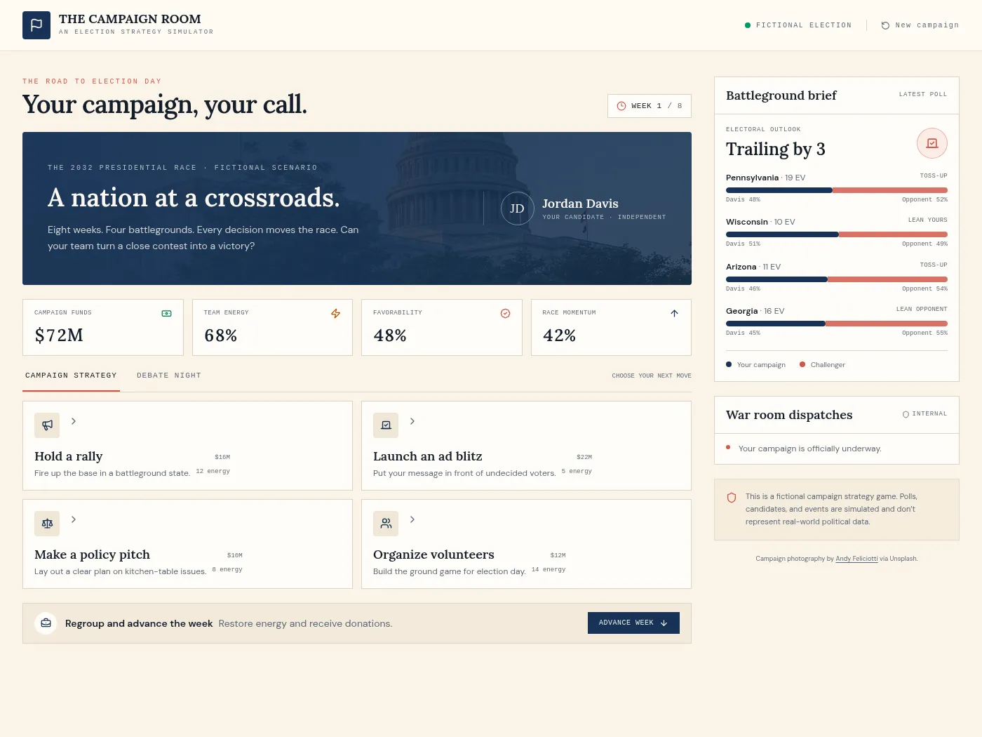 Presidential Campaign Simulator