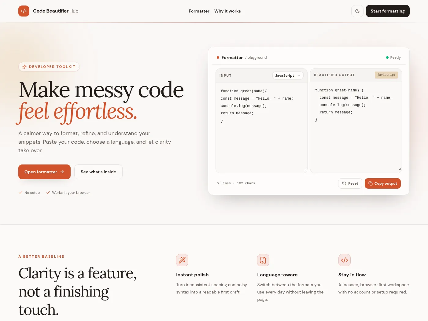 Code Beautifier Hub