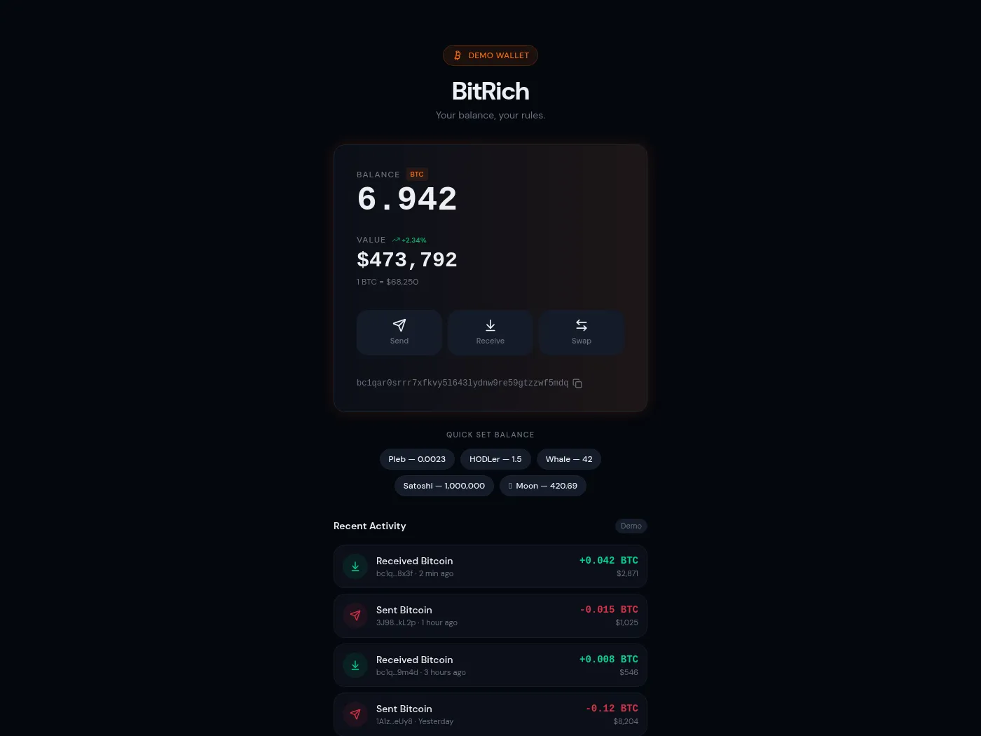 BitRich Wallet Demo