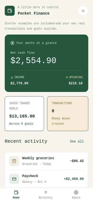 Pocket Finance Tracker