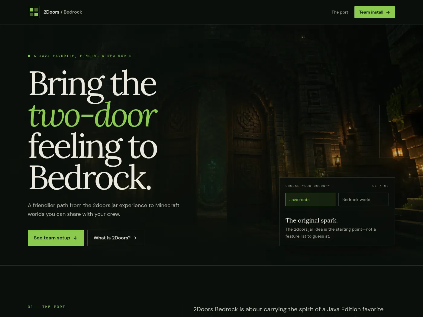 2Doors Bedrock Addon