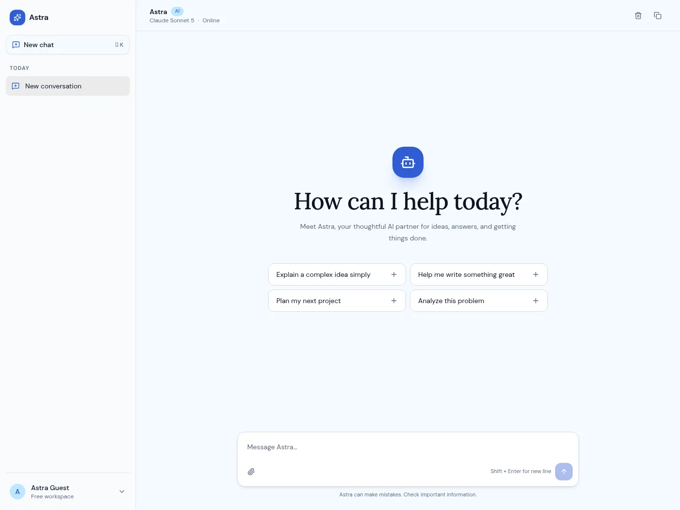 Astra Chatbot Hub