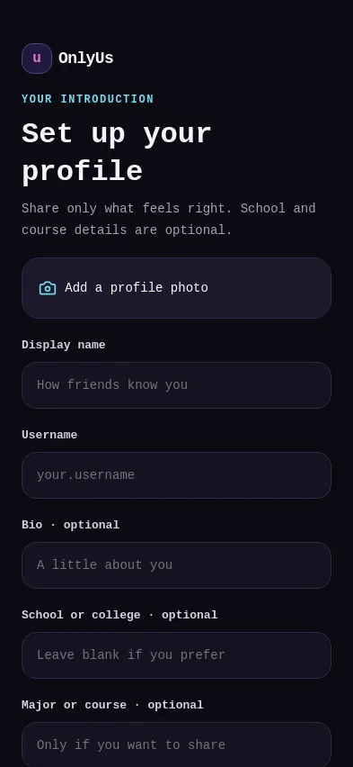 OnlyUs Social App