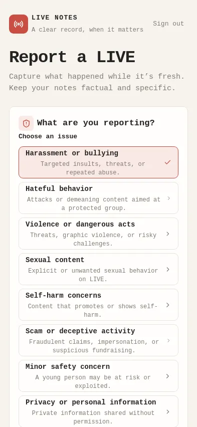 TikTok Live Reporter