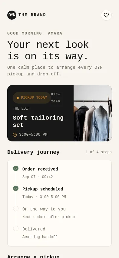 OYN Pickup & Drop App