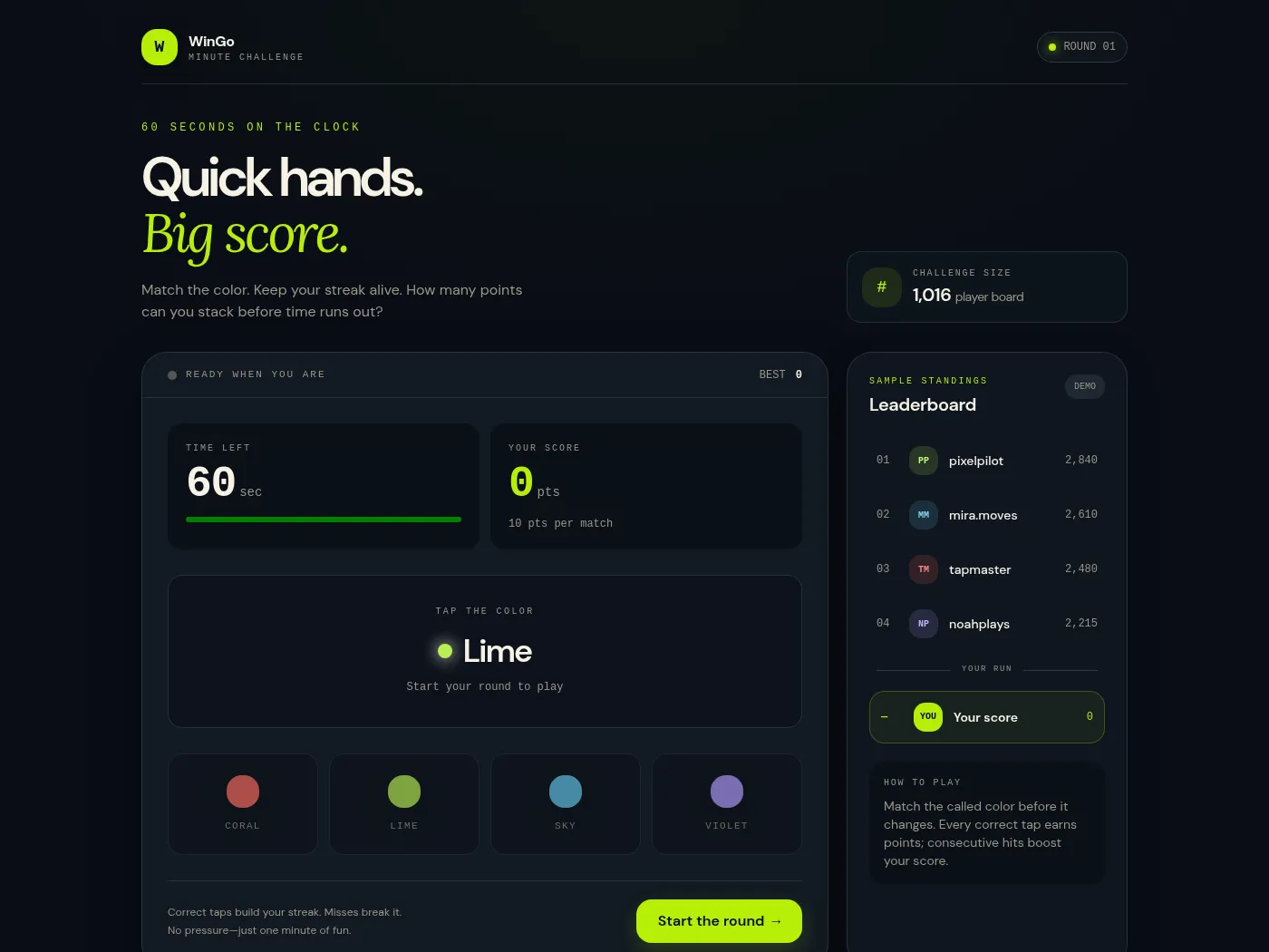 WinGo Minute Challenge