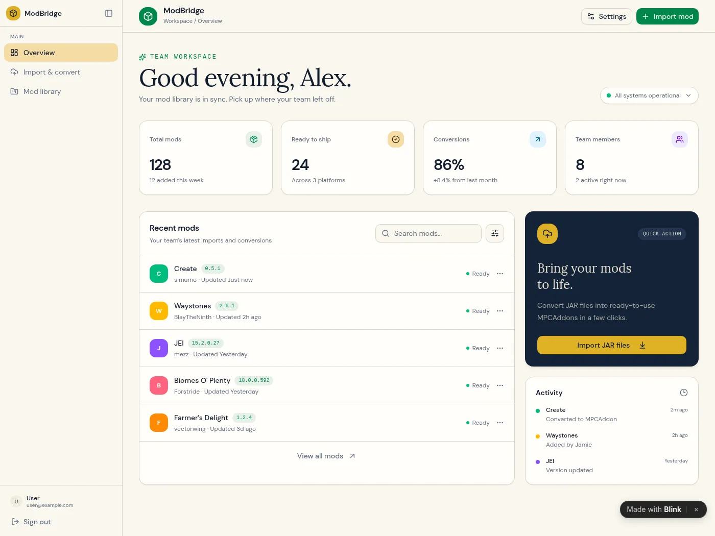 ModBridge Dashboard