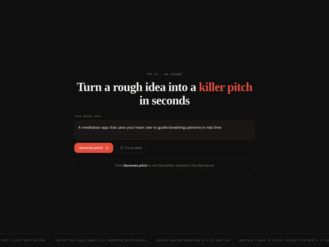 DemoHero Landing Page