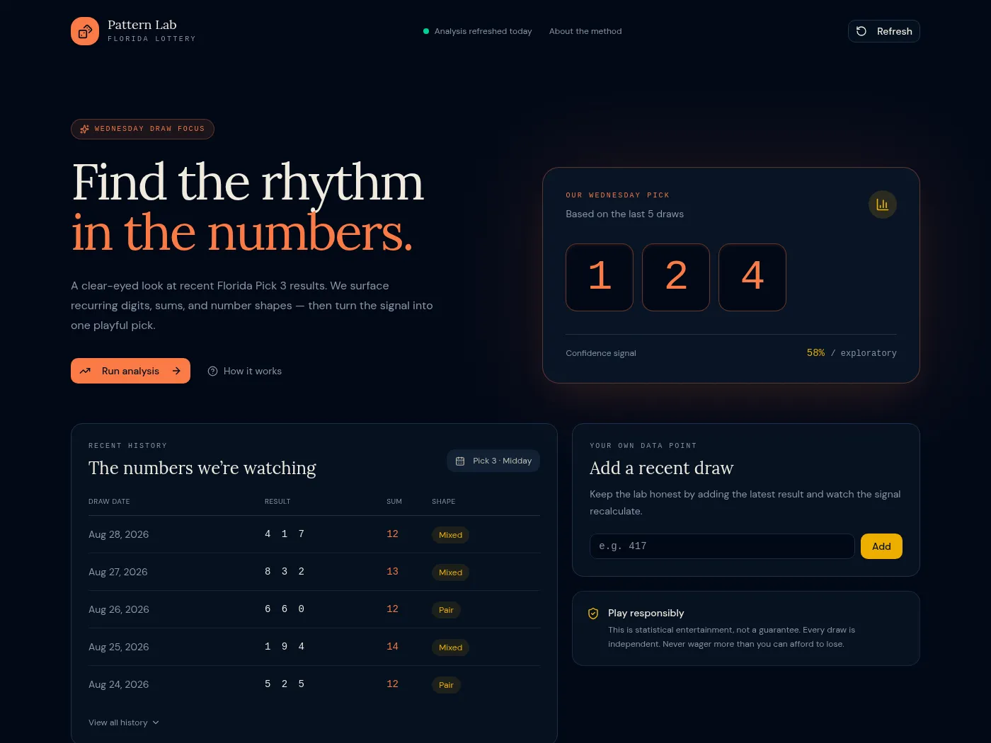 Lotto Pattern Predictor
