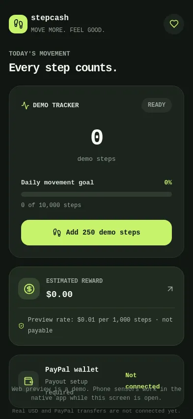 StepCash Tracker