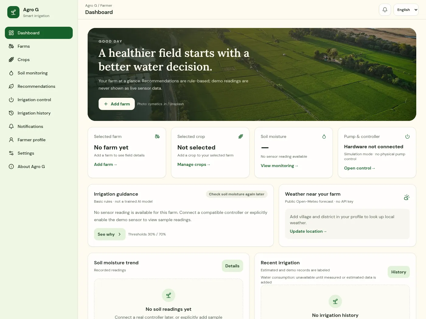 Agro G: Smart Irrigation App