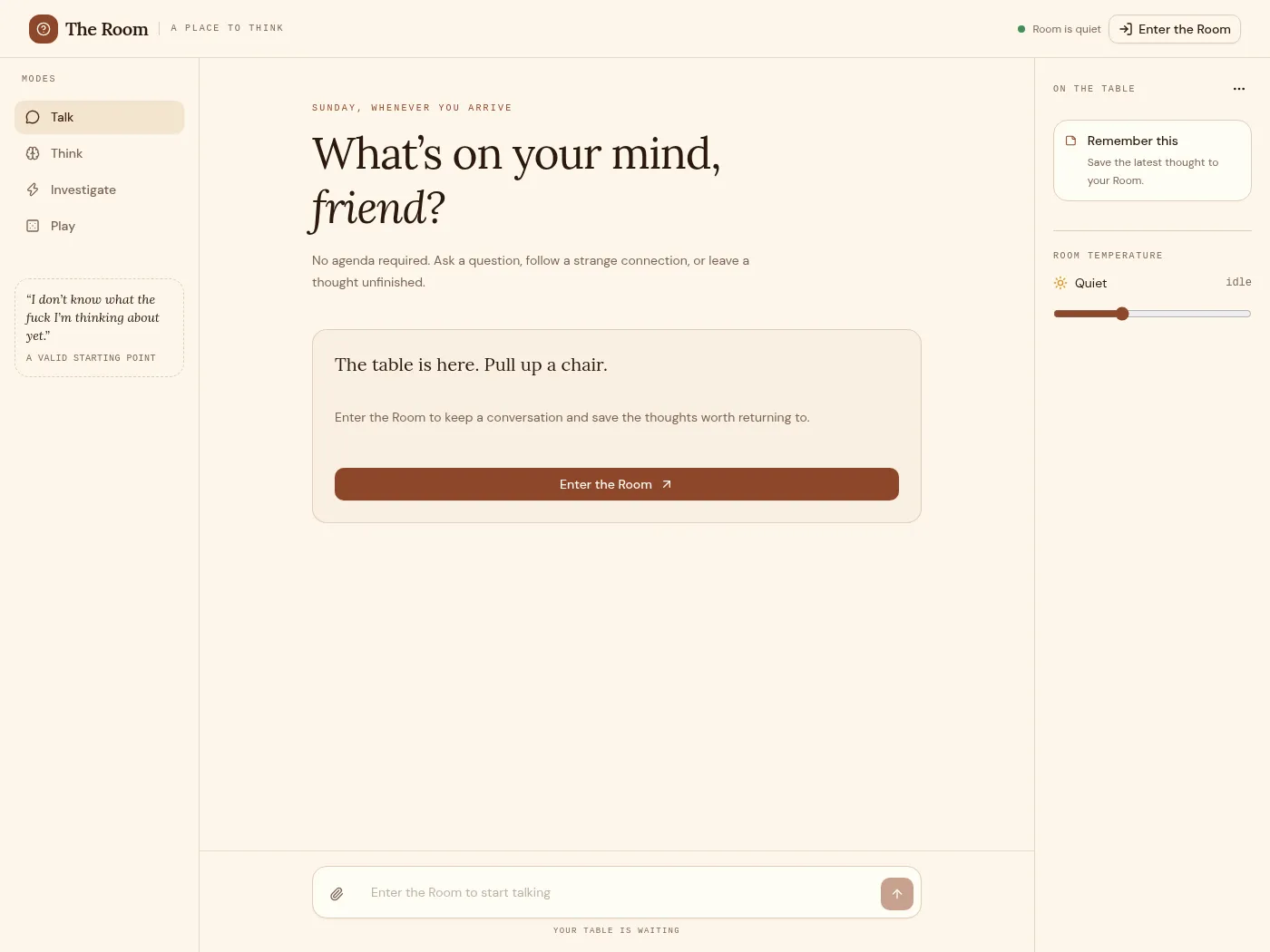 The Room: AI Table