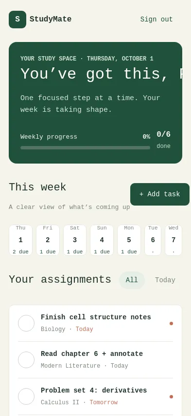 StudyMate Mobile