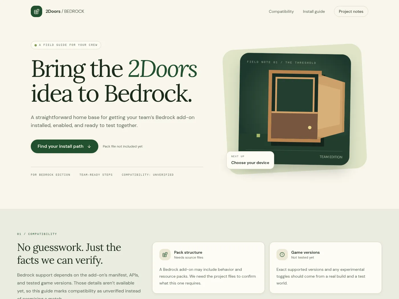 2Doors Bedrock Add-On