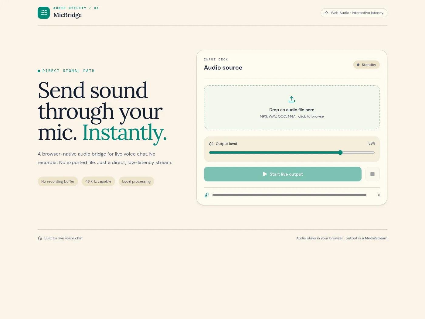 AudioMic Output Tool