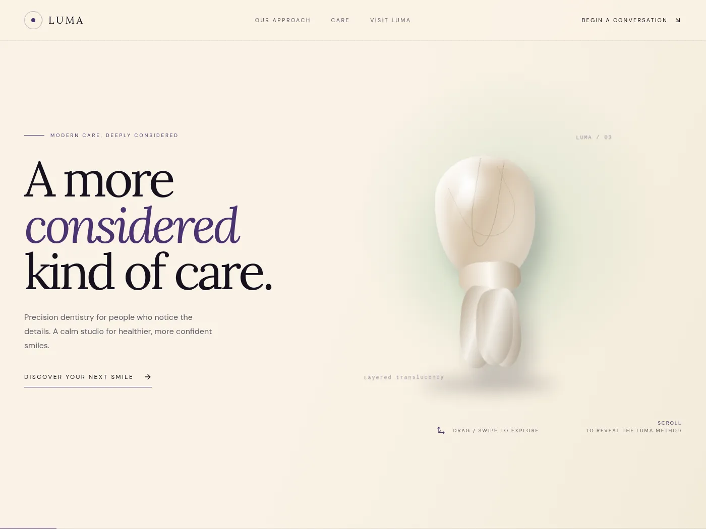 LUMA Dental 3D Landing