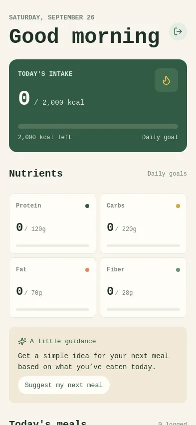 SnapTrack Nutrition App