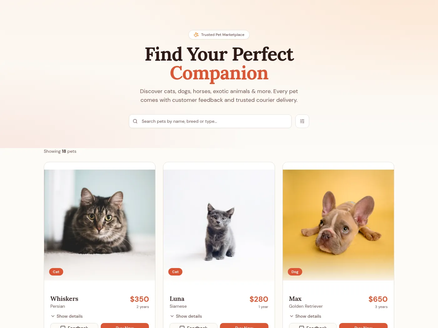 Pet Marketplace App