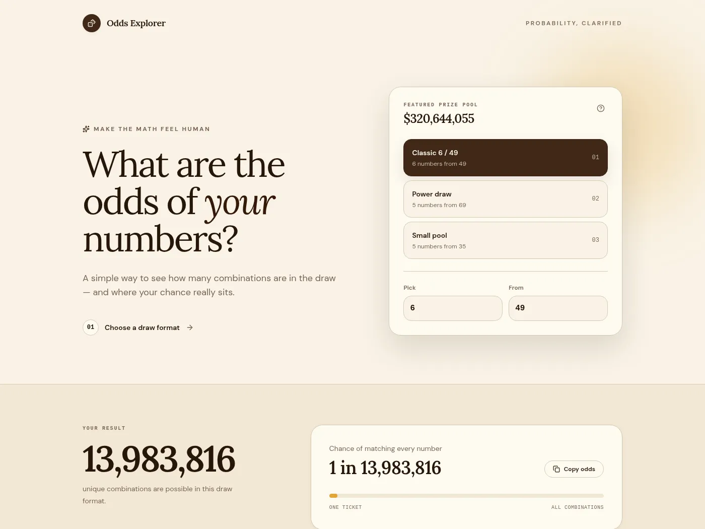 Lottery Odds Explorer