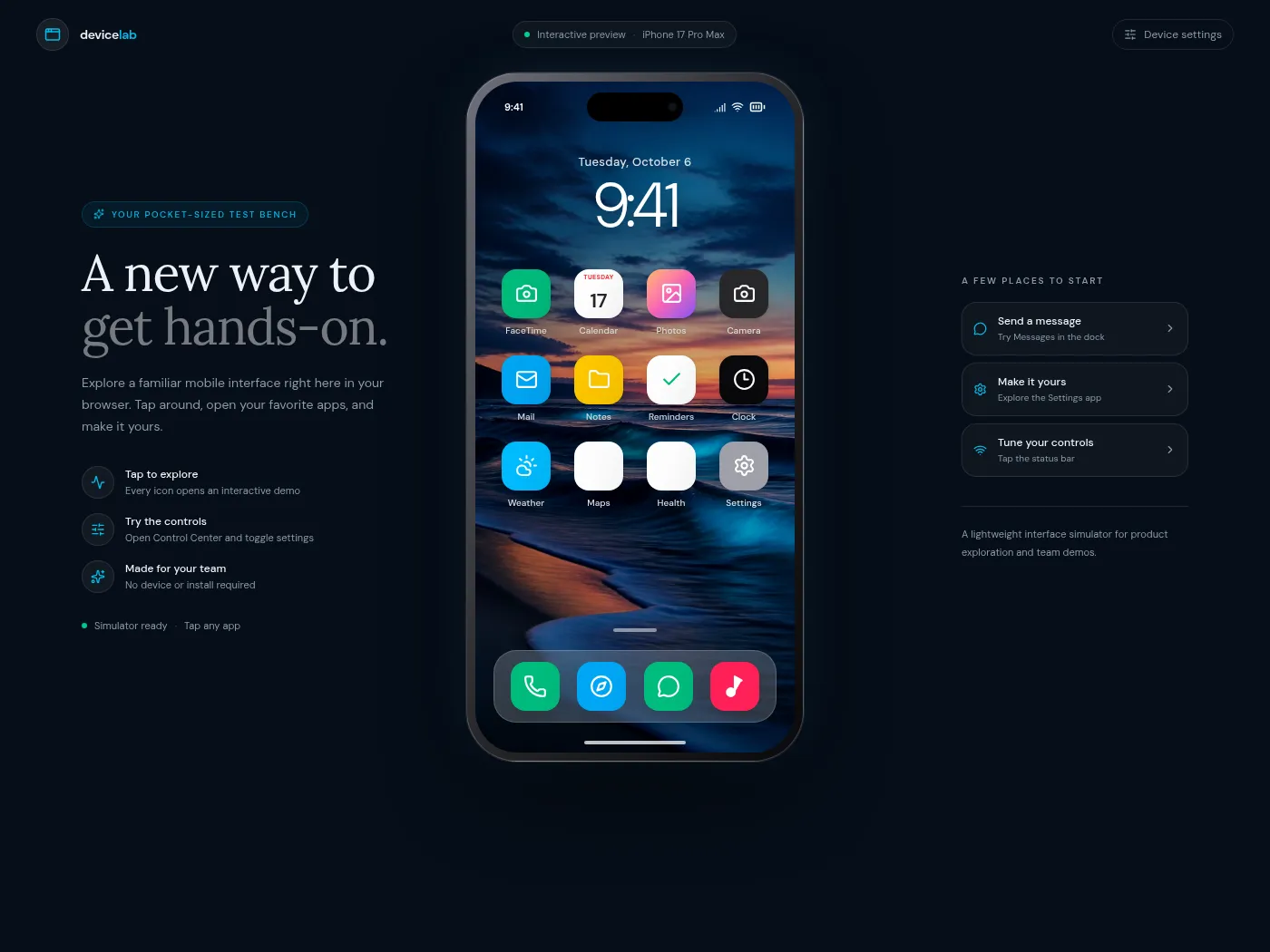 iPhone 17 Browser Simulator