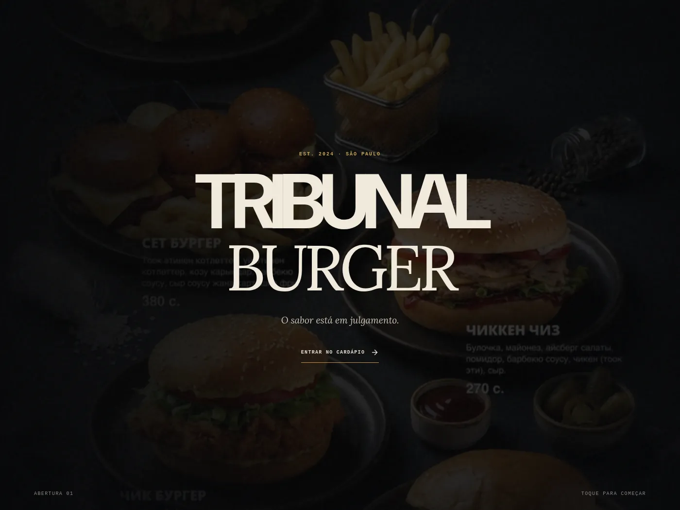 Tribunal Burger Digital Menu