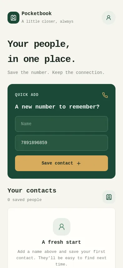Quick Contact Saver