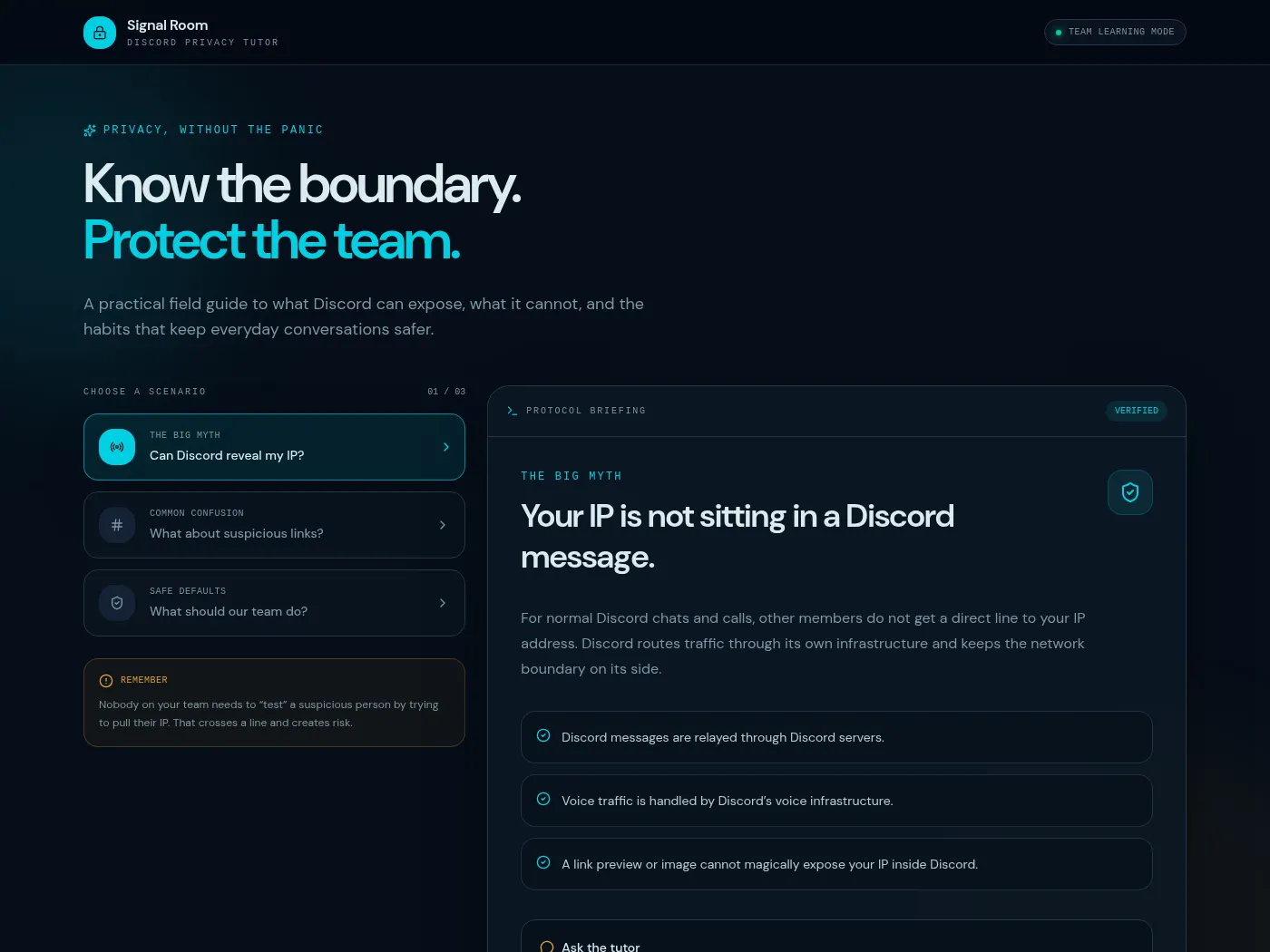Discord Privacy Tutor