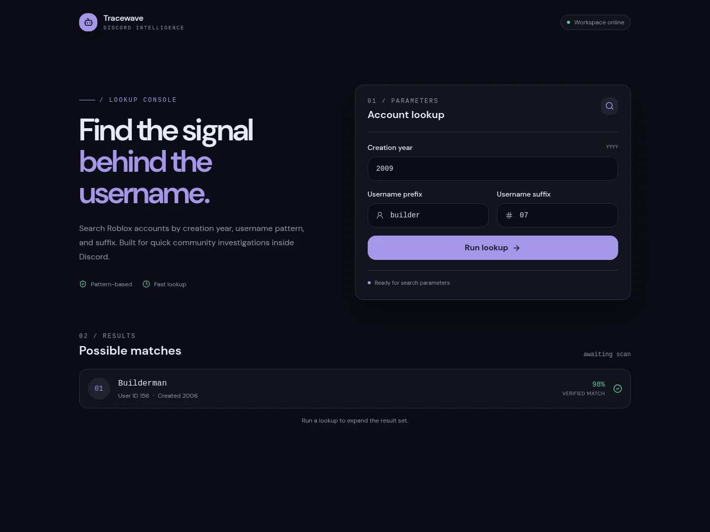 Roblox OSINT Discord Bot