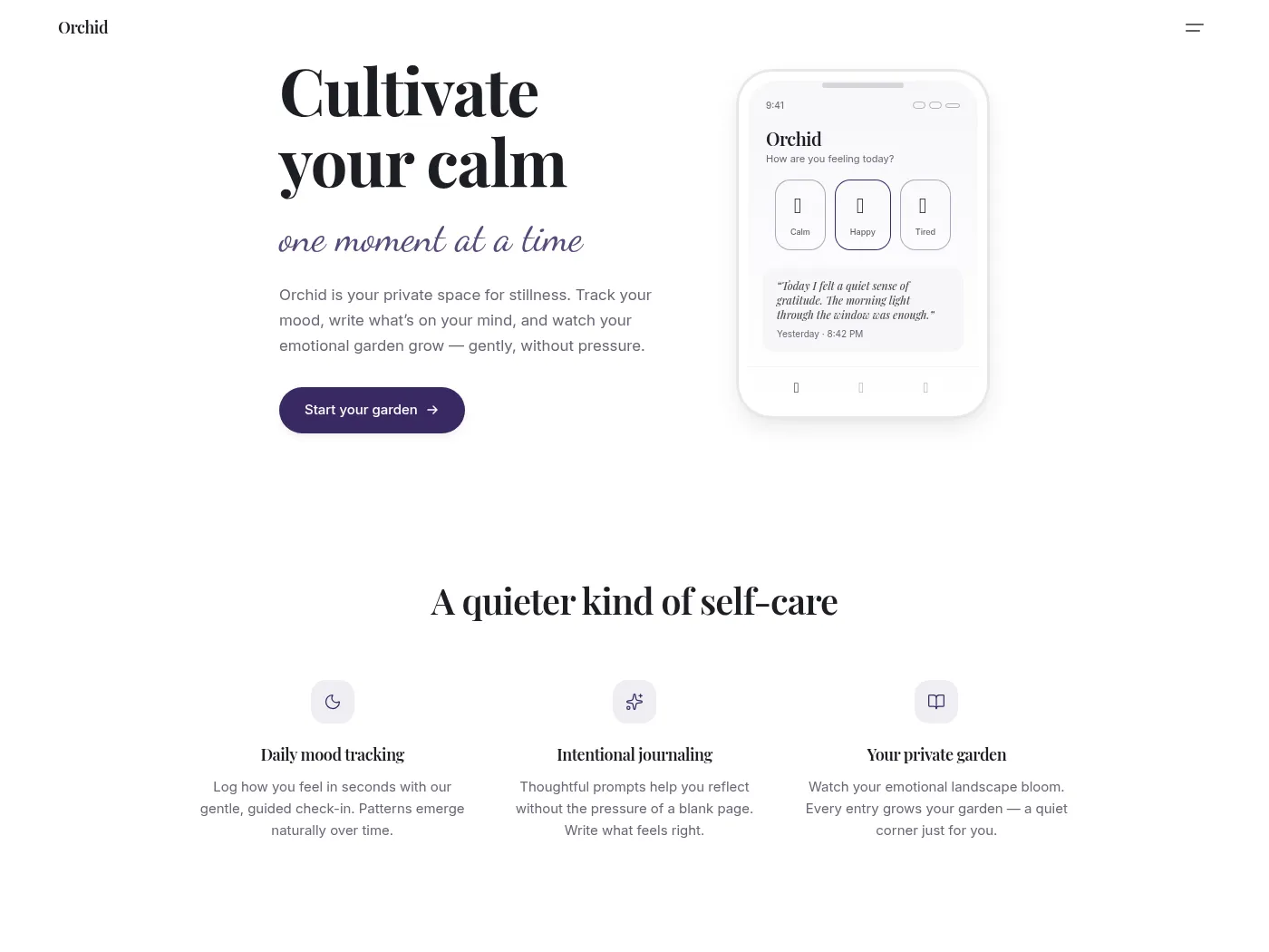 Orchid Landing Page